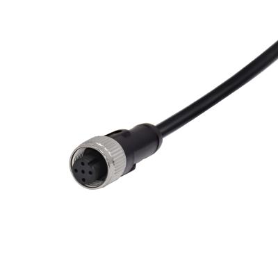 China IP67 M12 5-Pin A-Coding Waterproof Connector Male Straight Molded PVC Cable for sale