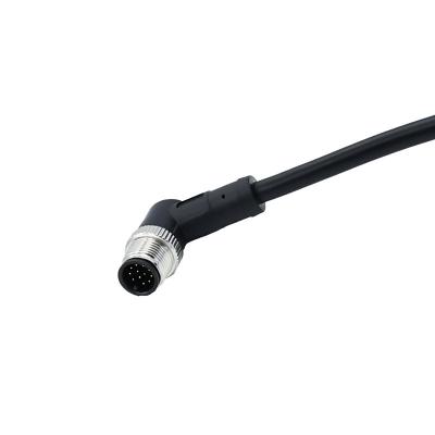 China M12 Waterproof Connector Field Attachable 12 Pin Nickel Plated TPU IP67 for sale