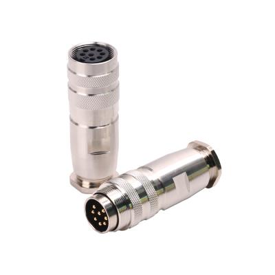 China M16 Metal Waterproof 8PIN Connector with IP67 Rating, 5A-7A Current, 500V-1500V Voltage for Industrial Applications for sale