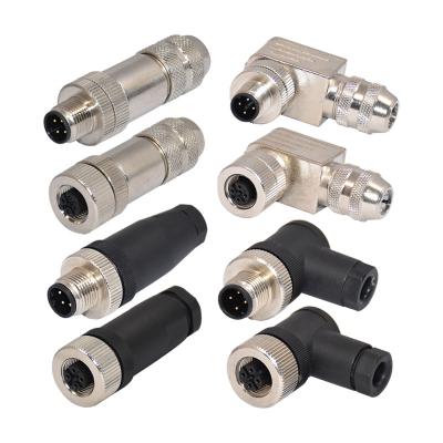 China M12 Waterproof Connector 4P Straight Metal CuZn IP67 for Automotive Industry for sale