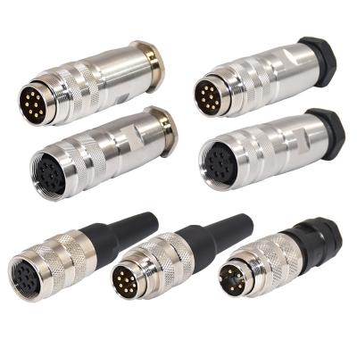 China Field Wirable M16 Waterproof Connector Male Female 2-12 Poles IP67 Circular Connector for sale
