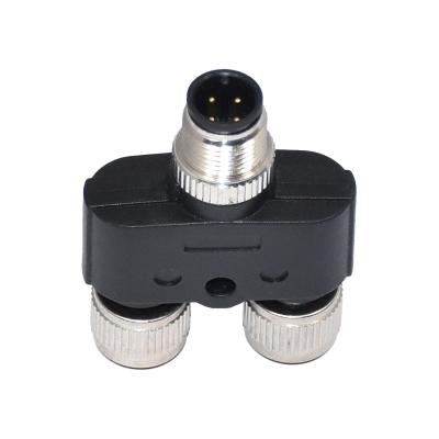 China IP67 M12 Waterproof Connector 5 Pin Male Y Type TPU Cable 12mm for sale