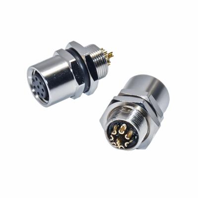 China Straight Orientation M8 Waterproof Connector Brass Alloy PA66 GF B Code for sale
