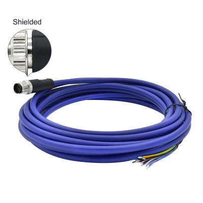 China A Coded Waterproof Circular Connector Female Male M12 12 17 Pin Angled Screw for sale