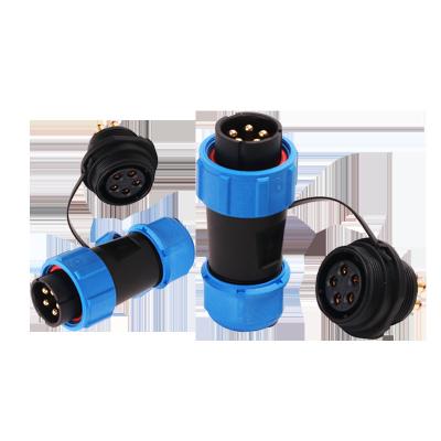 China Threaded Coupling Waterproof Plastic Connector SP17 SP21 Nylon 66 10mm Cable for sale