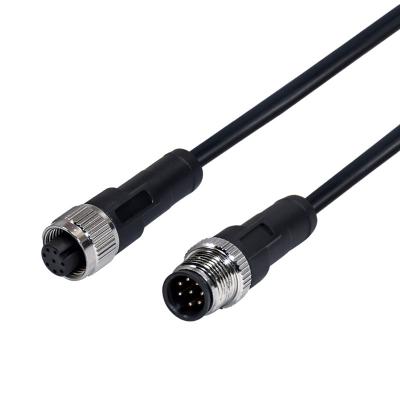 China M12 Angled Straight Waterproof Connector Male to Male A B D Coded 3-12 Pin IP67 Screw for sale