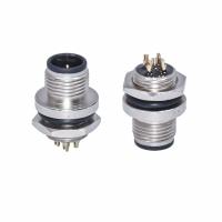 China M12 Waterproof Connector Pcb Solder Rear Mount Connector Flange Socket PA66 IP67 M8 A B D Code for sale
