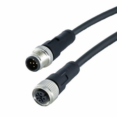 China M12 X Cording 5 Pin Male Female Circular Waterproof Connector IP68 Cable Connector for sale