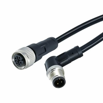 China PUR M12 Waterproof Cable Connector IP68 4 Pin 250V CuZn TPU for Industrial Automation for sale