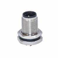 China IP67 M12 Waterproof Connector A Code 4Pin Panel Mount Front Rear Lock TPU Cable for sale