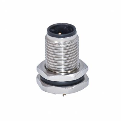 China IP67 M12 Waterproof Connector A Code 4Pin Panel Mount Front Rear Lock TPU Cable for sale