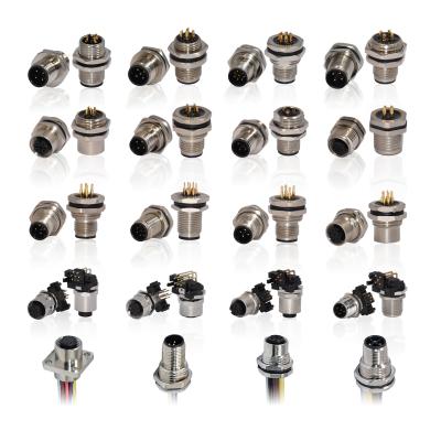China IP68 M5 M8 M12 3-12 Pin Circular Industrial Connector with 500+ Mating Cycles and -40°C to 105°C Range for sale