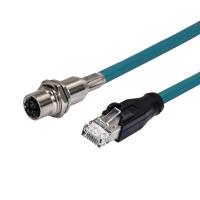 China Shielded M12 8 Pin X Coded Ethernet Connector IP67 Waterproof Female for sale