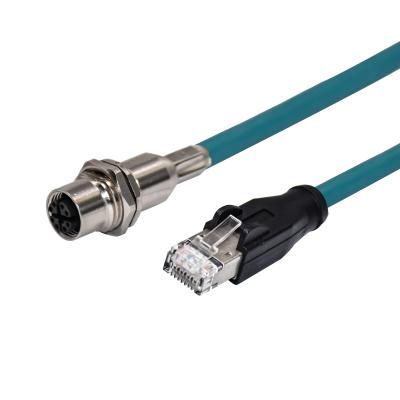 China Shielded M12 8 Pin X Coded Ethernet Connector IP67 Waterproof Female for sale