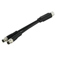 China M8 Y Splitter Male to Female 1 to 2 Plug Screw Threaded IP67 Waterproof 3 4 5 6 8 Pin for sale