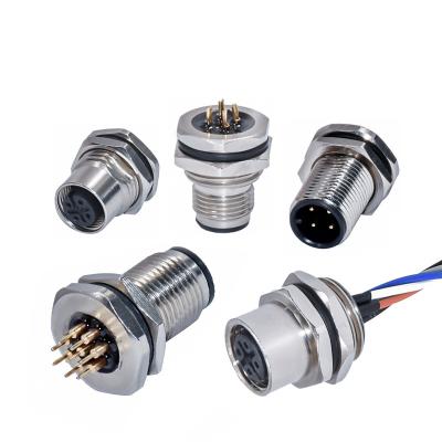 China IP67 IP68 Panel Mount Connector with 3-17 Pin Options, A/B/D Coding, 250V Rating for Industrial Applications for sale