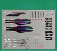 China Ambient lights Rainbow symphony dynamic Piano black mold design+four doors electroplate for Cadillac CT5 for sale