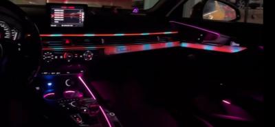 China Ambient lights rainbow symphony dynamic Perfect central control+carbon fiber Seven-piece set for Audi A4 (2017-2023) for sale