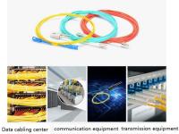 China LC / UPC OM3 Optical Fiber Patch Cord , Blue Ground Simplex Fiber Optic Cable for sale
