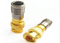 China Waterproof BNC Male Compression Connector For RG59 Cable Gold / CCTV Connector for sale