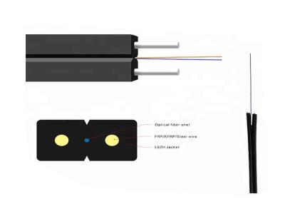China FTTH Flat Drop Optical Fiber Cable Patch Cord With SC / APC / UPC Connector for sale
