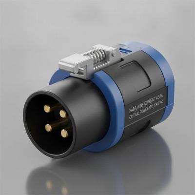 China Rated Line Current 4.55A powercon connector offering locking mechanism and superior electrical contact for critical power applications for sale