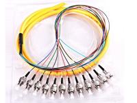 China Orange Fiber Optic Pigtail FC 12 Cores Simplex 9/125 SM 3.0 mm 1.5 M  LSZH Jacket for sale