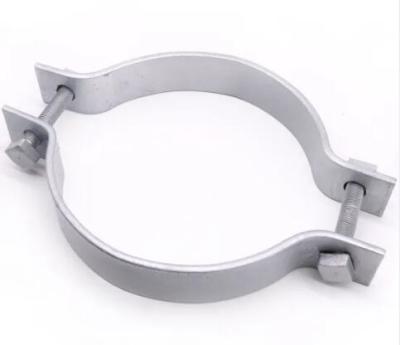 China Smooth Surface Fiber Optic Components HDG Steel ADSS Cable Fastern Pole Clamp for sale