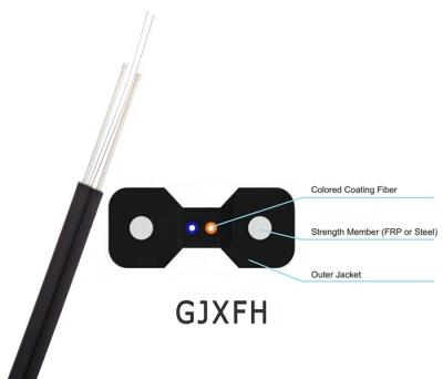 China FTTH Outdoor 1/2/4/8/12 Cores G652D/G657A1/2 Single Mode GJXFHA Bow-type Drop Cable for sale