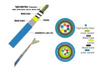China FTTH Outdoor 6 Cores Glass Fiber Optic Cable Zero Halogen And Flame Retardant Sheath for sale
