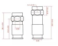 China OEM Compression F Connector For Rg59 / Rg11 / Rg316 Ppc Ex11 And Ex6xl for sale