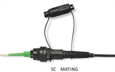 China Mini SC Waterproof Connector / IP Protected Fiber Opticial Connectors For 5.0 Round Cable for sale