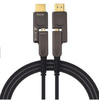 China 60Hz 18Gbs Rated Copper Fiber Optical Cable 15m HDMI 2.0 D To D Alternative Plug for sale