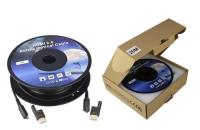 China 60Hz 18Gbs Rated Copper Fiber Optical Cable 15m HDMI 2.0 D To D Alternative Plug for sale