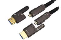 China 60Hz 18Gbs Rated Copper Fiber Optical Cable 15m HDMI 2.0 D To D Alternative Plug for sale