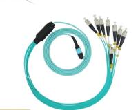 China OM3/OM4 MPO Connector Patch Cord 12 Fiber MPO Trunk Cable 8/12/24F MTP MPO Cable for sale