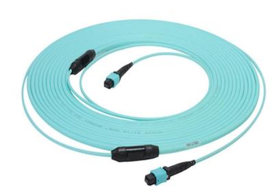 China Fiber Optical MPO MTP Trunk Cable 24 Core 48 Core 144 Core OM3 Male and Female for sale