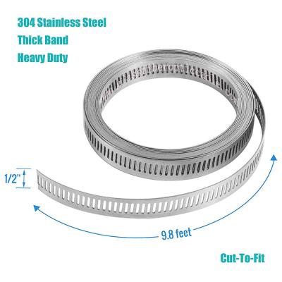 China Secure Hose 304SS Worm Gear Hose Clamps With Bind Free Pull Through Design for sale