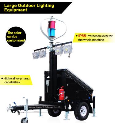 China Wind and Solar Hybrid Energy Surveillance Lighting Mobile Trailer for sale