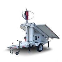 China Portable LED Solar Lighting Tower Solar Wind Hybrid System Trailer Mobile Energy Vehicle for sale