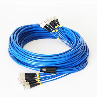 China 65m / 100m Two Core SM Armored Fiber Optic Cable / LC FC SC ST Duplex Patch Cord for sale