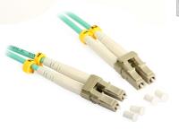 China LC / UPC OM3 Optical Fiber Patch Cord , Blue Ground Simplex Fiber Optic Cable for sale