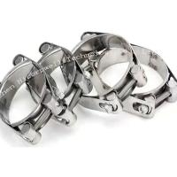 China 70-80 Mm & 75-85mm Double Bolts Heavy Duty Hose Clamp Stainless Steel 304 for sale