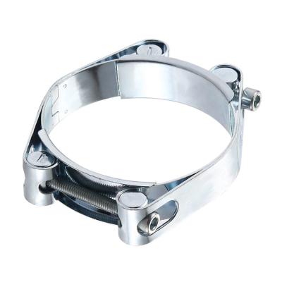 China European Stainless Steel Heavy Duty Double Bolt Hose Clamp Pipe Clamp 20mm  24mm for sale