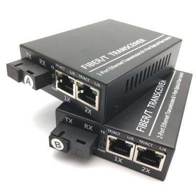 China RJ45 Gigabit Ethernet Transceiver 100/100 Single Fiber Single Mode Media Converter for sale