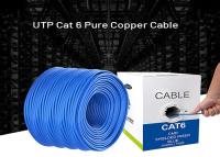 China Pure Copper 24awg 2pr 4pr Cat 6 Lan Cable 305m 1000ft 0.56 Utp Pass Test for sale