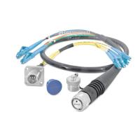China Duplex Outdoor Fiber Optic Patch Cable With IP67 Military Grade ODC Type (Plug) to LC UPC SM 9-125 Bare Fiber for sale