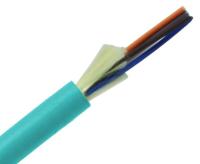 China OM3 Duplex Orange Fiber Optic Patch Cables 50-125mm Pitch Type Mini LC Type for sale