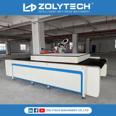 China Buy Fully Automatic Mattress Tape Edge Closing Mattress Tape Edge Machine Auto Flipping for sale