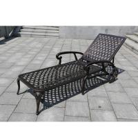 China HIFINE HFL-069 Antique Cast Aluminum Sun Lounger Sunbed with Wheel Outdoor Furniture for sale